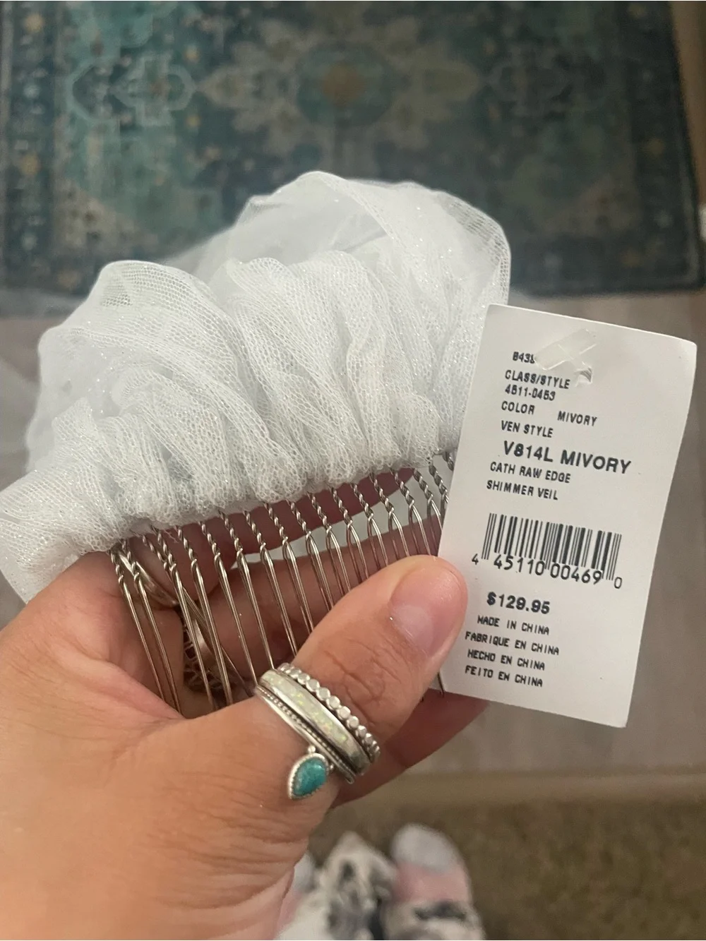 Other | Sheer White Sparkly Tulle Veil | Poshmark